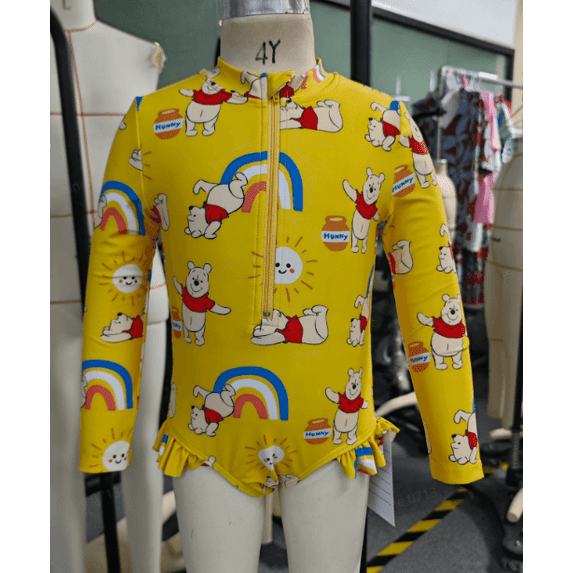 Disney Winnie the Pooh Baby Boys Girls Swimsuits Zipper Rash Guard One ...