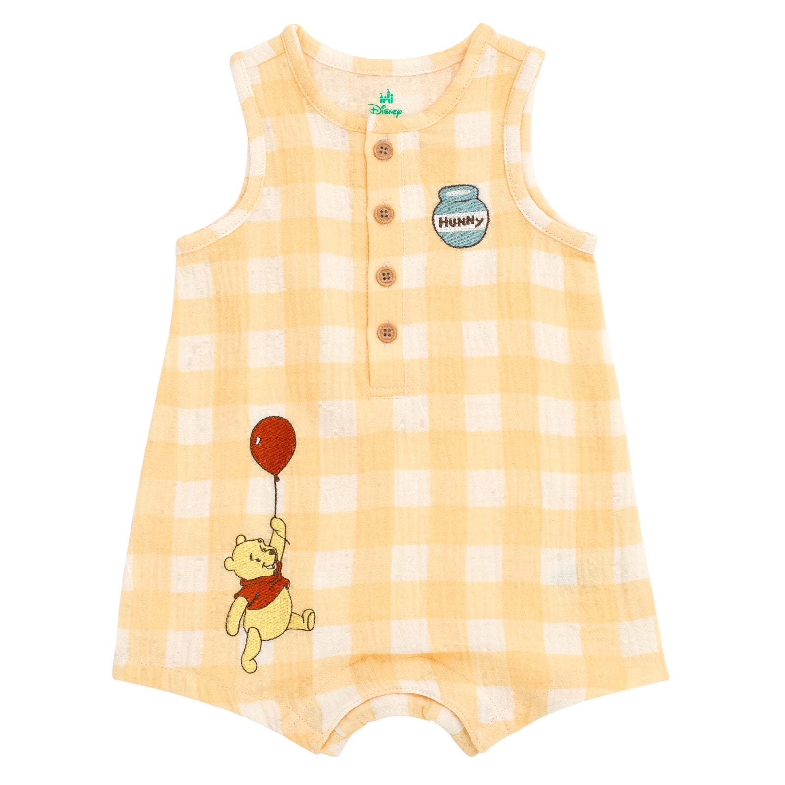 Disney Winnie the Pooh Henley Sleeveless Romper Newborn to Infant ...