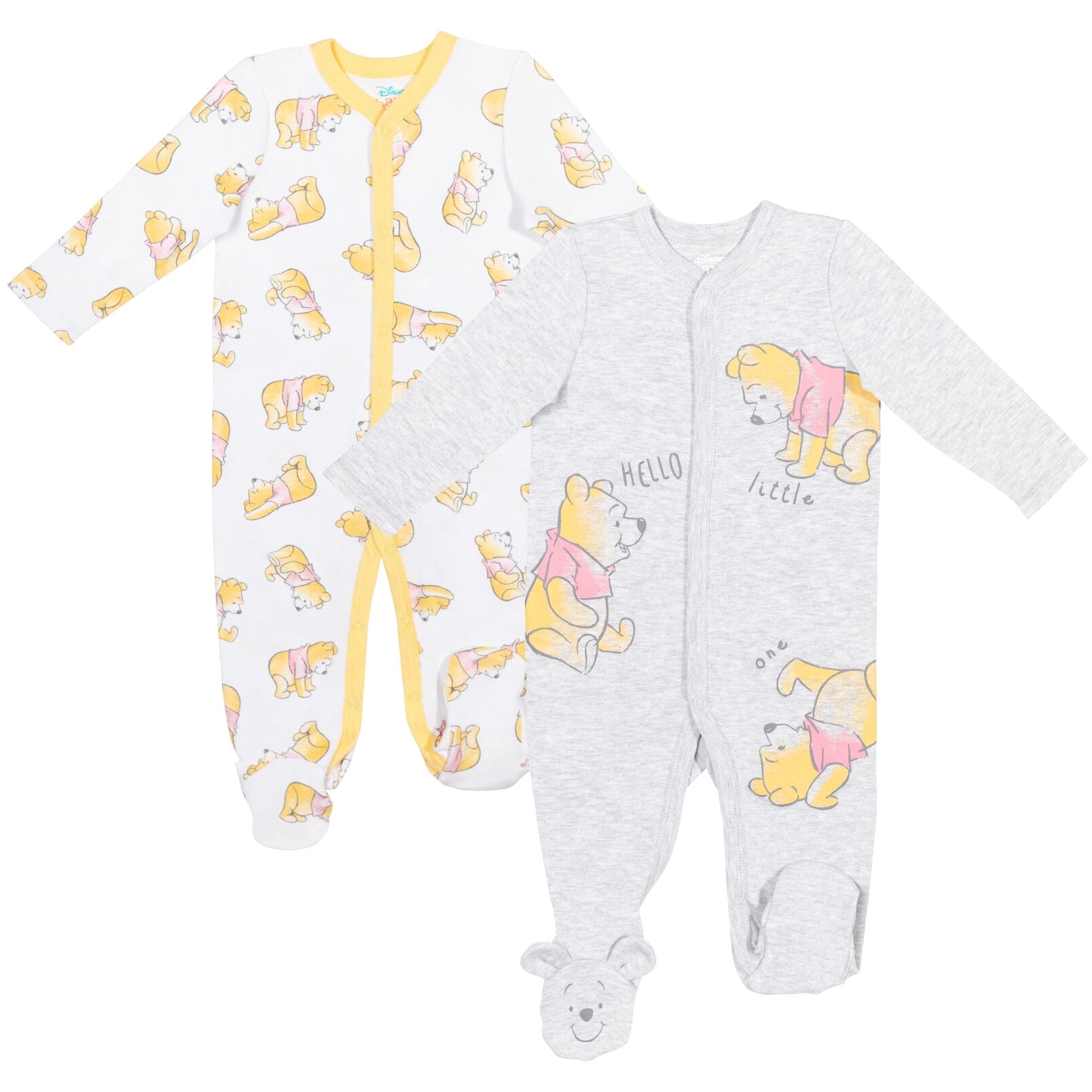 Disney Winnie the Pooh Newborn Baby Boys' Onesie Sleeper Outfit, 2 Pack ...