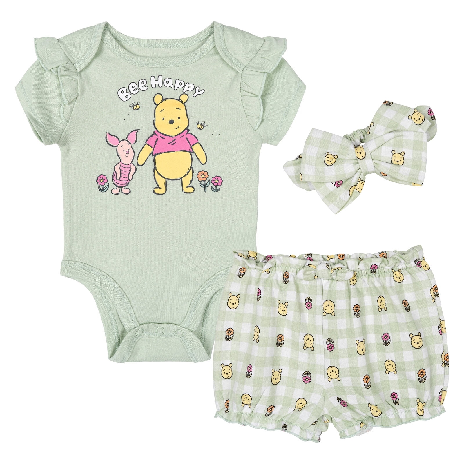 Disney Winnie the Pooh Piglet Bodysuit, French Terry Bubble Shorts and ...