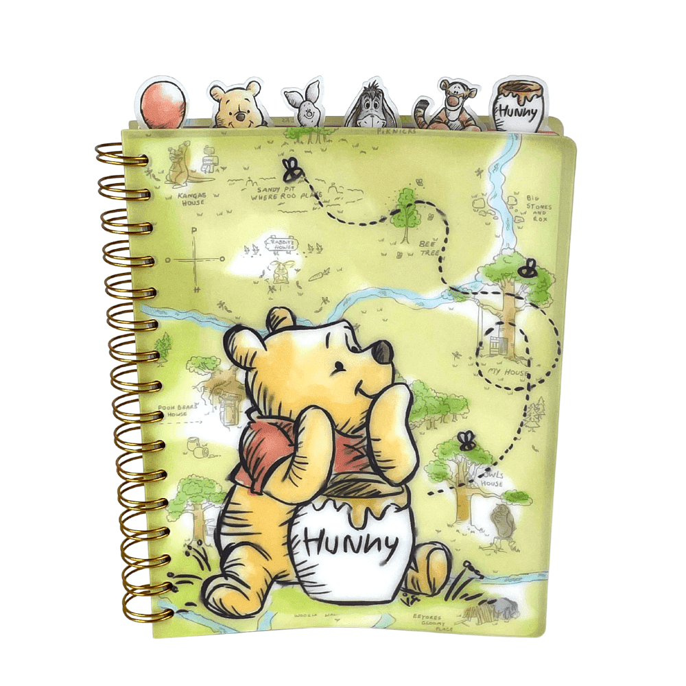 Disney Winnie the Pooh Spiral School Journaling Notebook, Divided Diary ...