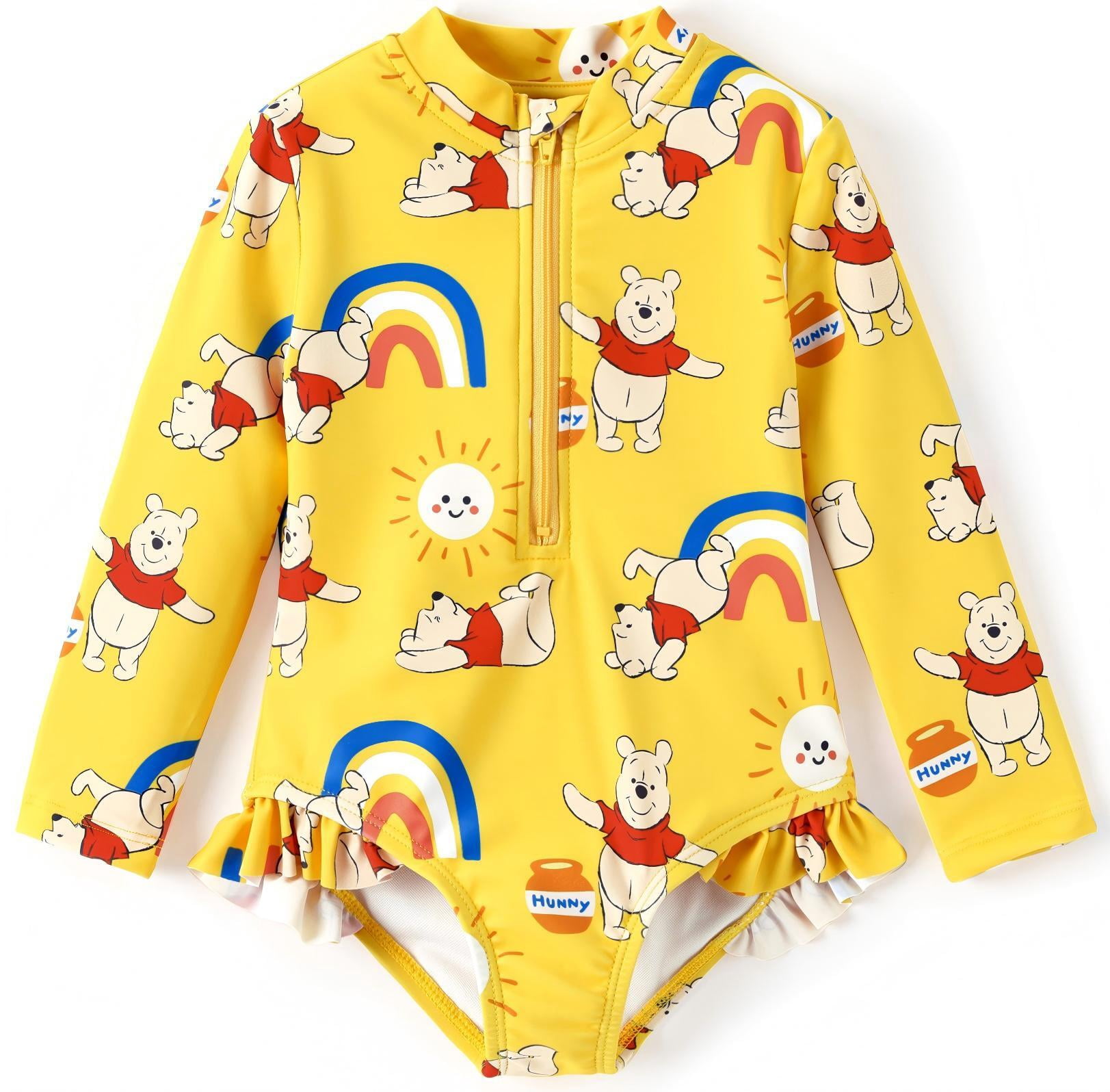 Disney Winnie the Pooh Toddler Boys Girls Swimsuits Zipper Rash Guard ...
