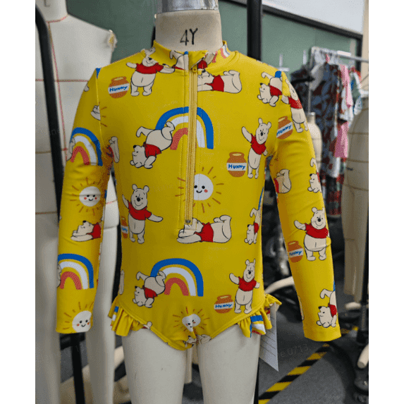Disney Winnie the Pooh Toddler Boys Girls Swimsuits Zipper Rash Guard ...