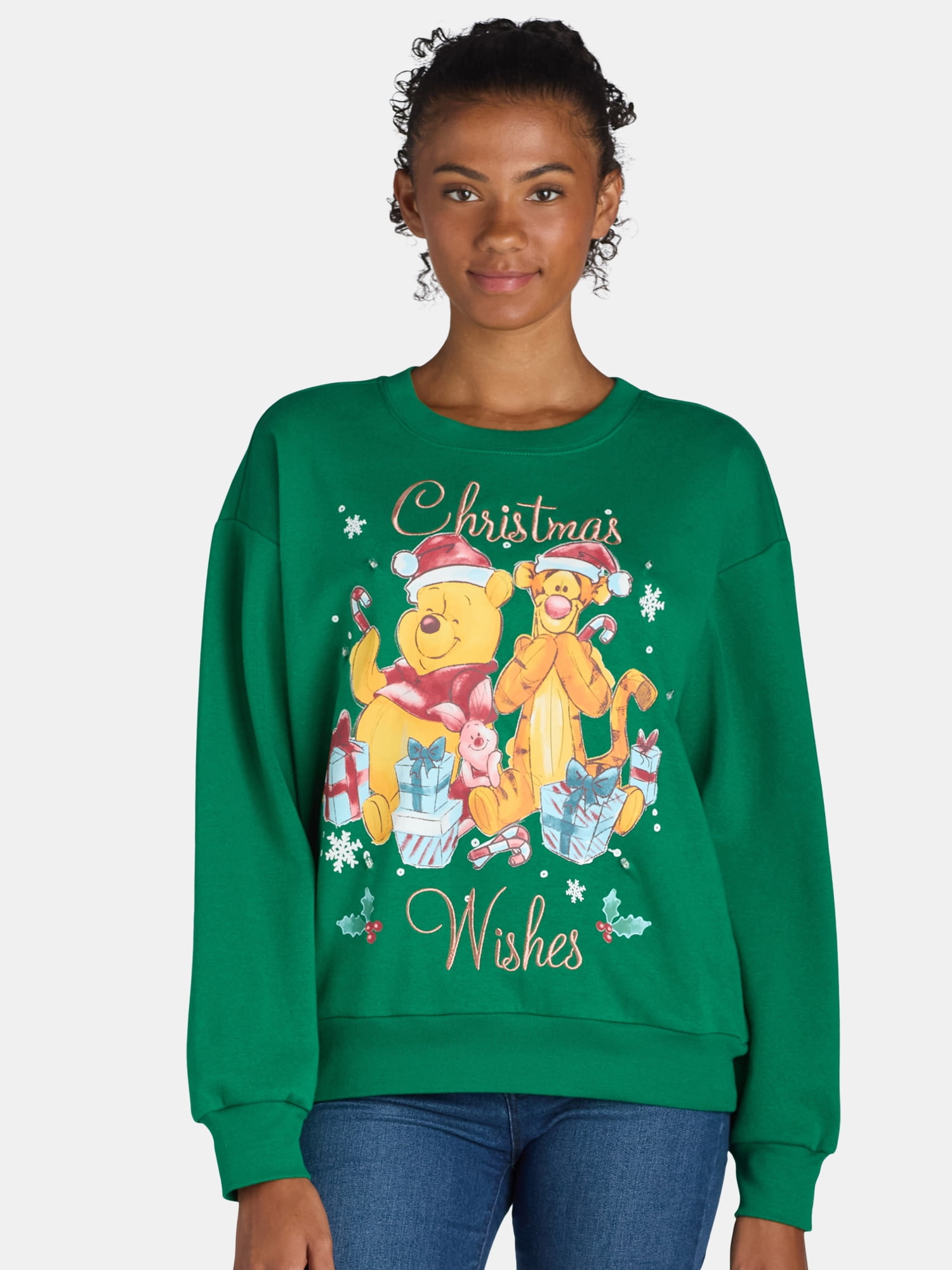 Disney Winnie the Pooh Women's Holiday Light Up Sweatshirt - Walmart.com