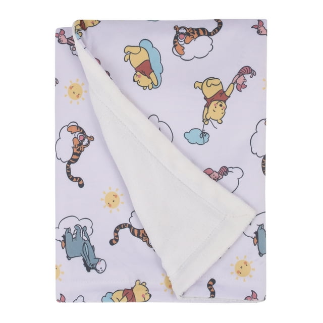 Disney Winnie the Pooh so Loved Deluxe Reversible Baby Blanket, Yellow ...