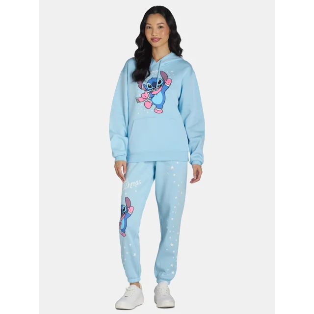 Disney Women’s Christmas Stitch Fleece Sweatshirt and Joggers Set, 2 ...
