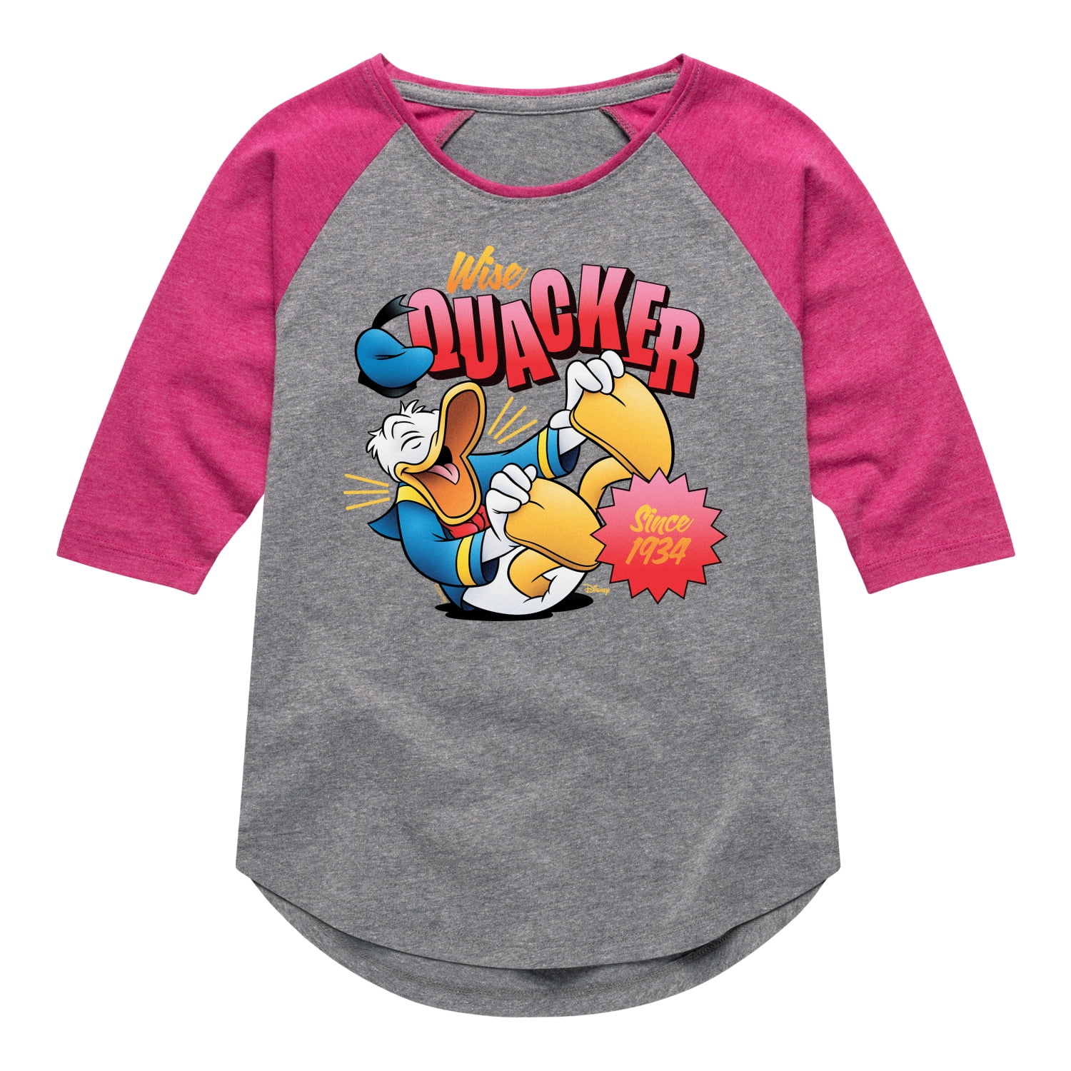 Disney - Wise Quacker - Toddler & Youth Girls Raglan Graphic T-Shirt ...