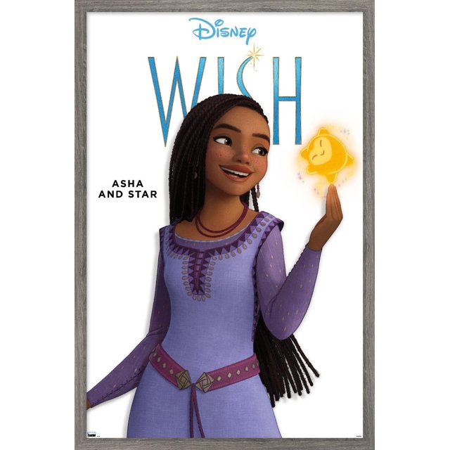 Disney Wish - Asha Feature Series Wall Poster, 14.725" x 22.375" Framed ...