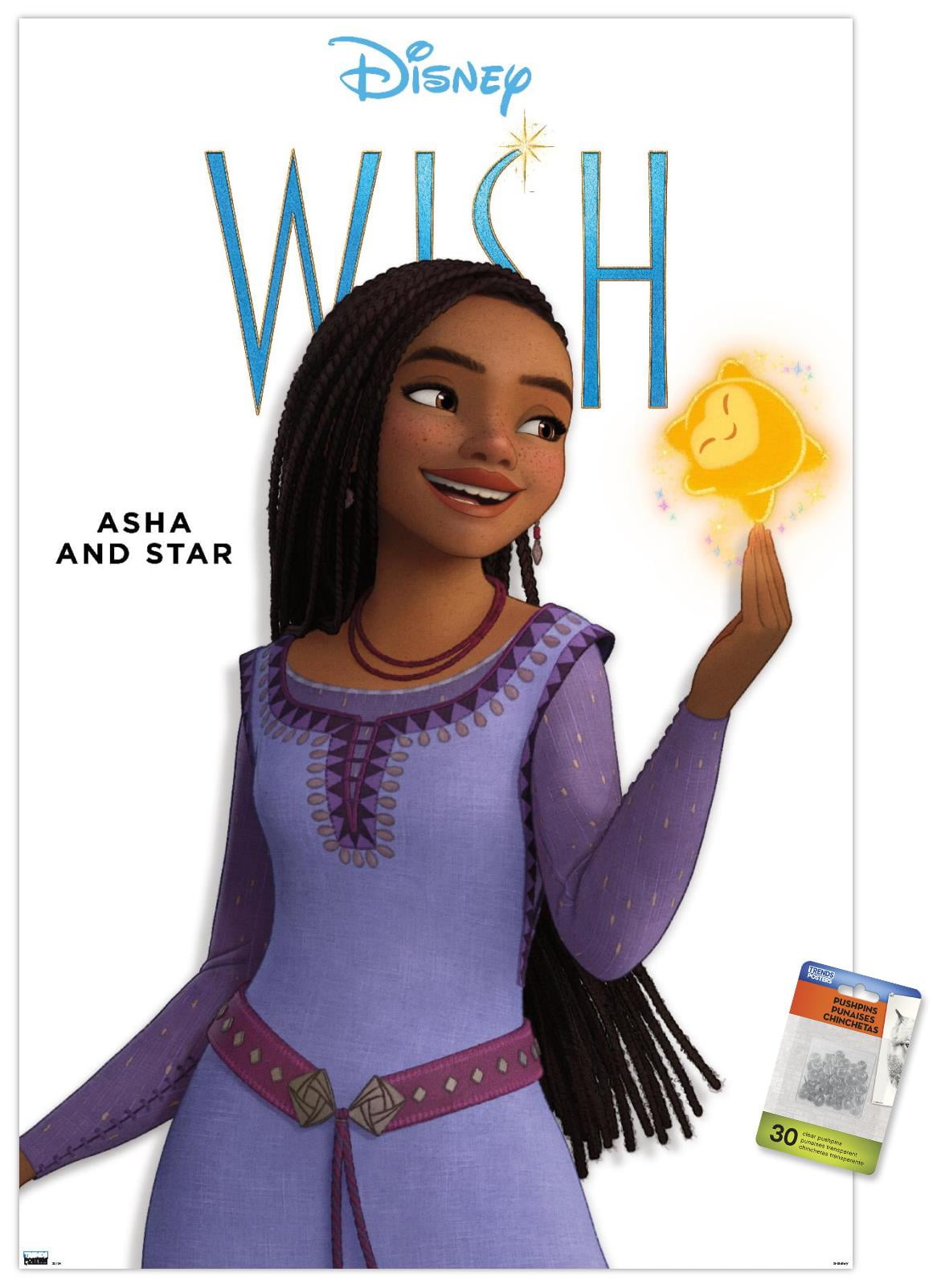 Disney Wish - Asha Feature Series Wall Poster with Push Pins, 22.375" x ...