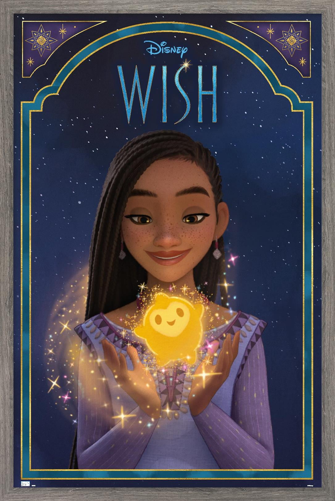 Disney Wish - Asha & Star Wall Poster, 14.725" x 22.375" Framed ...