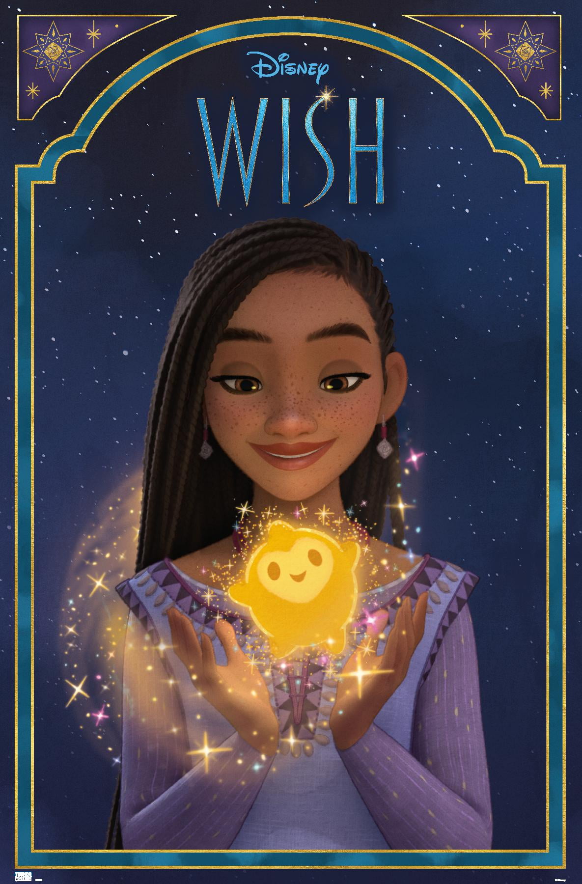 Disney Wish - Asha & Star Wall Poster, 14.725" x 22.375" - Walmart.com