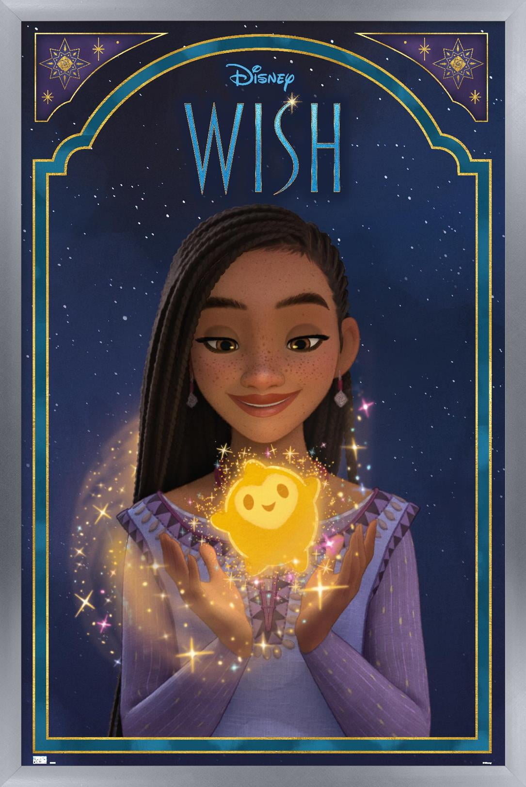 Disney Wish - Asha & Star Wall Poster, 22.375" x 34" Framed - Walmart.com