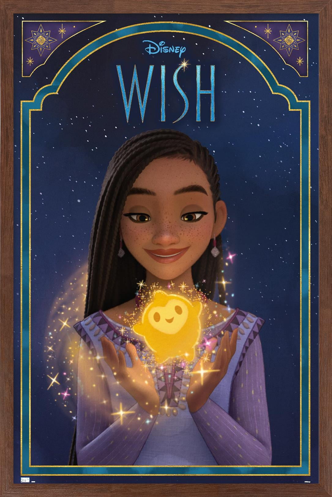 Disney Wish - Asha & Star Wall Poster, 22.375" x 34" Framed - Walmart.com