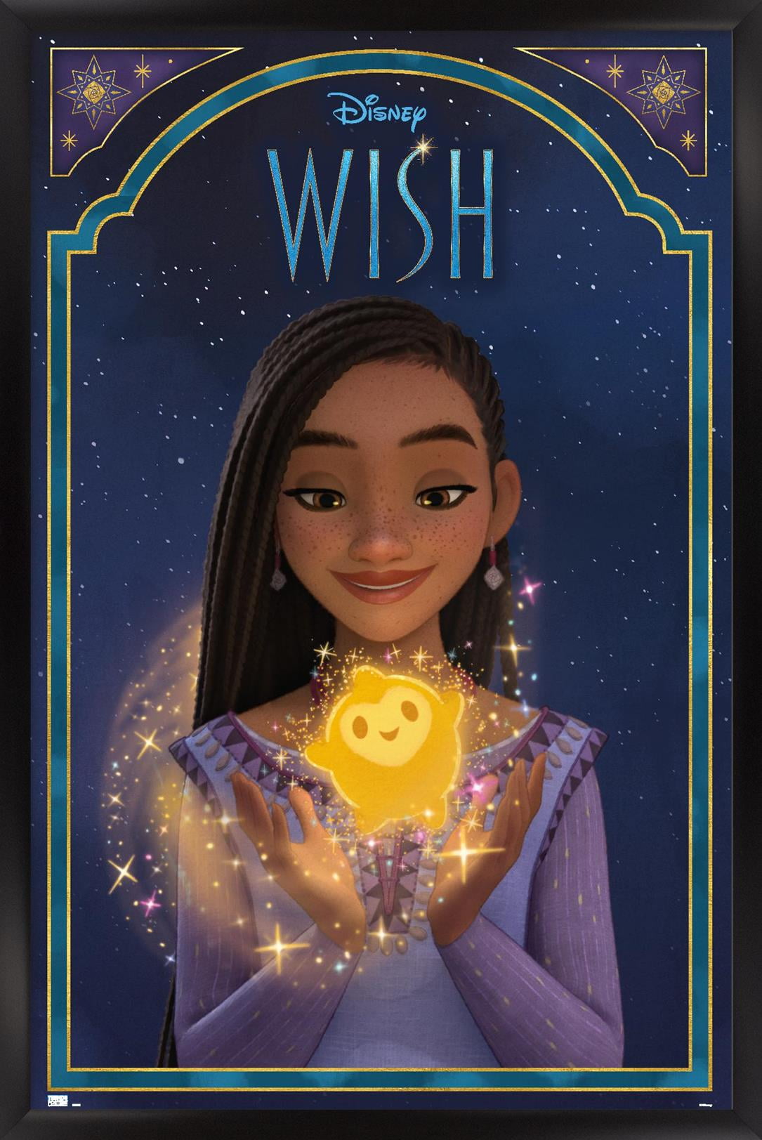 Disney Wish - Asha & Star Wall Poster, 22.375" x 34" Framed - Walmart.com