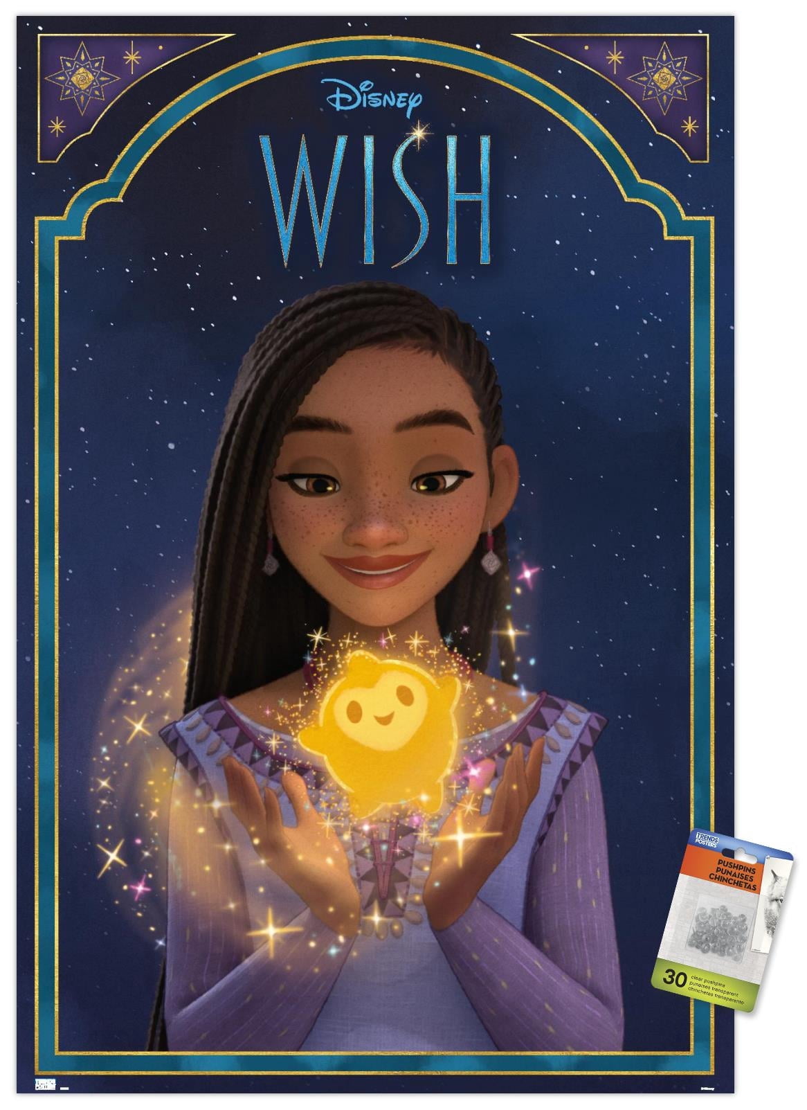 Disney Wish - Asha & Star Wall Poster with Pushpins, 22.375" x 34 ...
