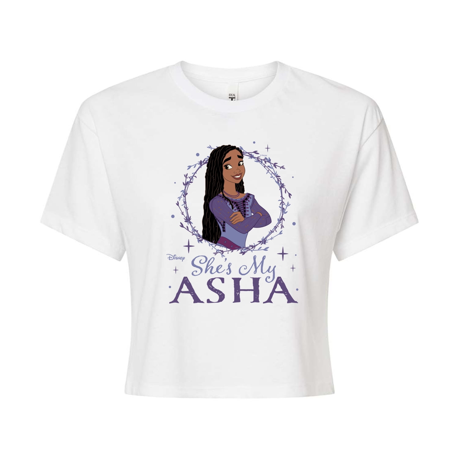 Disney Wish - Shes My Asha - Juniors Cropped Cotton Blend T-Shirt - Walmart.com