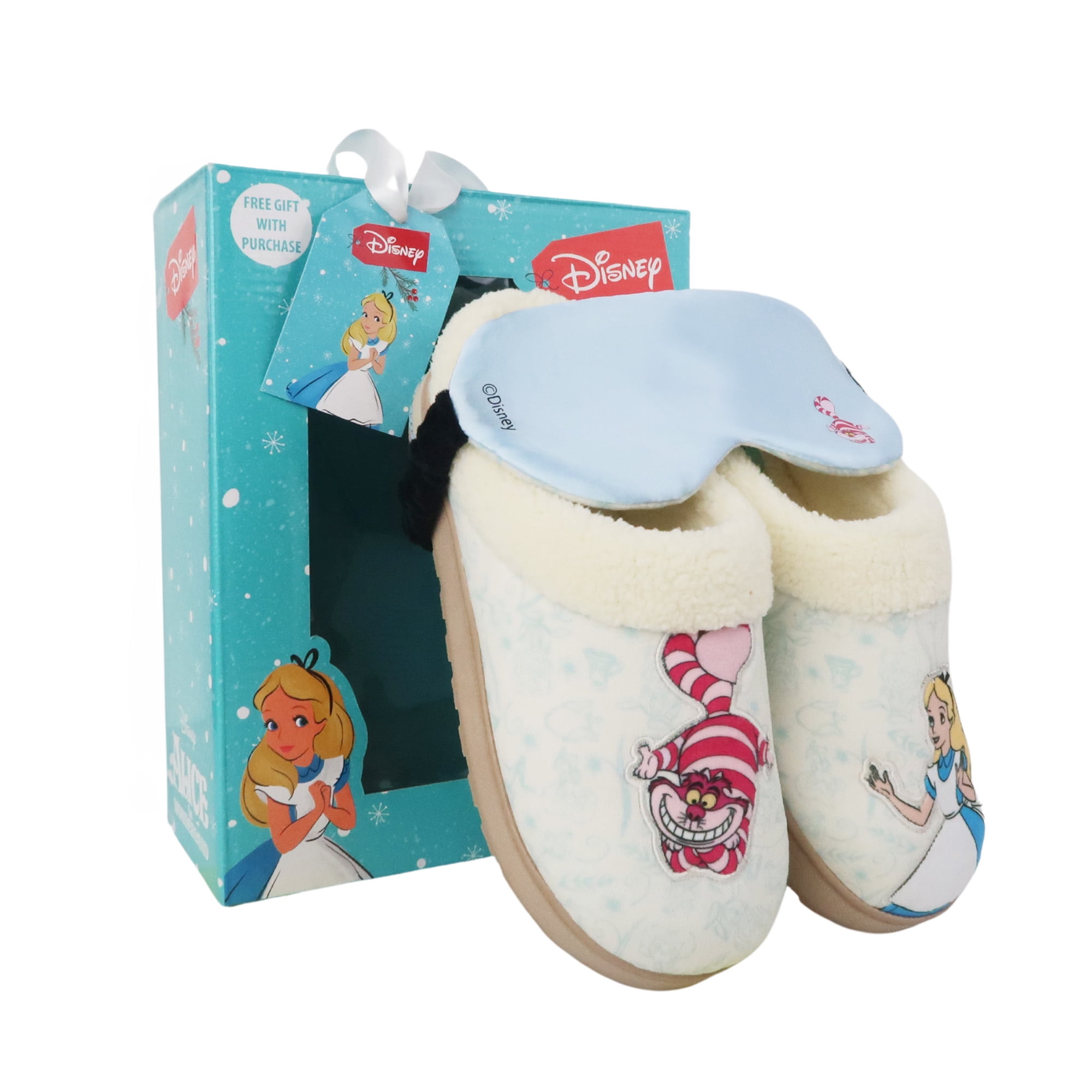 Disney Women's Slippers with Sleep Mask Holiday Gift Set 2 Piece Set ...
