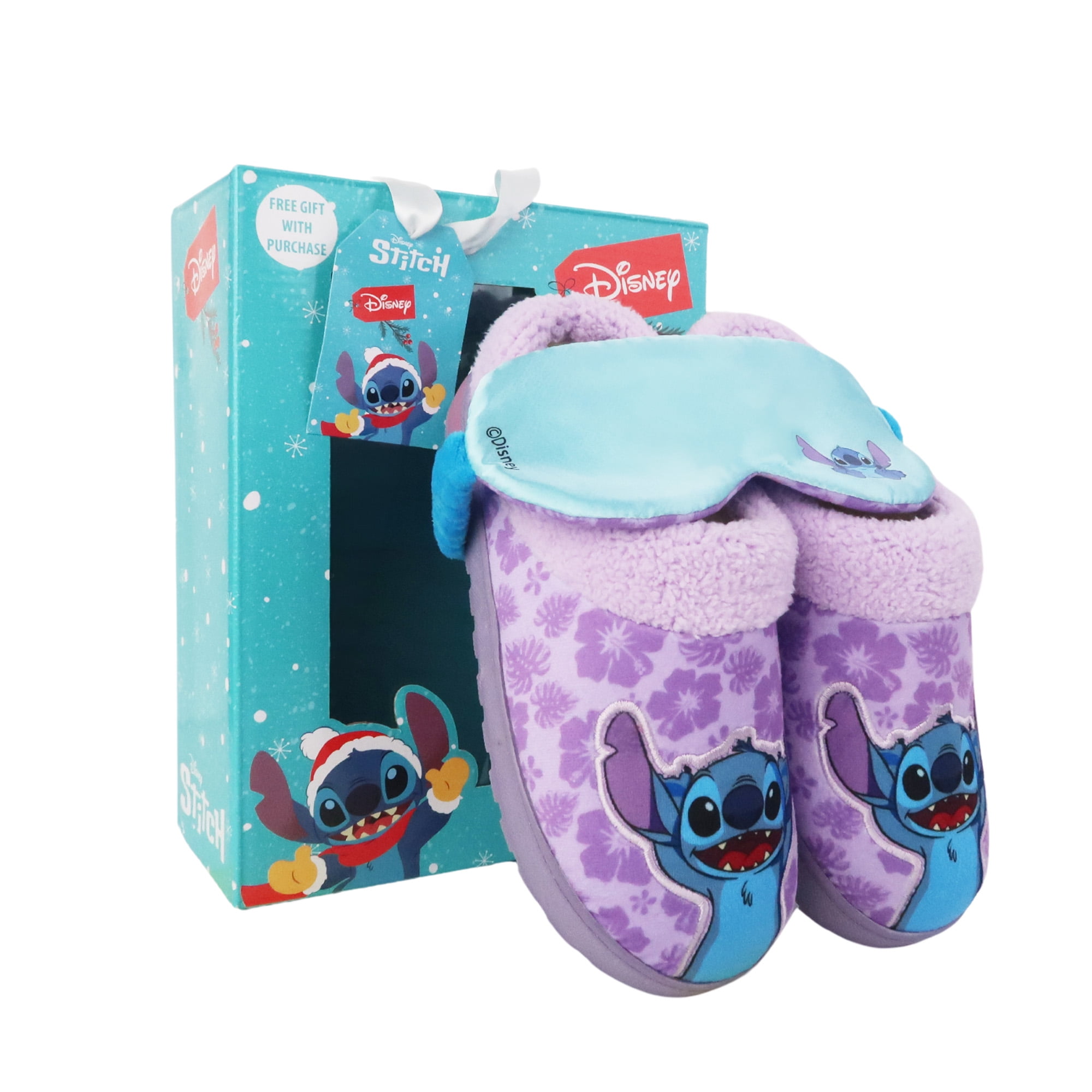 Disney Women's Slippers with Sleep Mask Holiday Gift Set 2 Piece Set ...