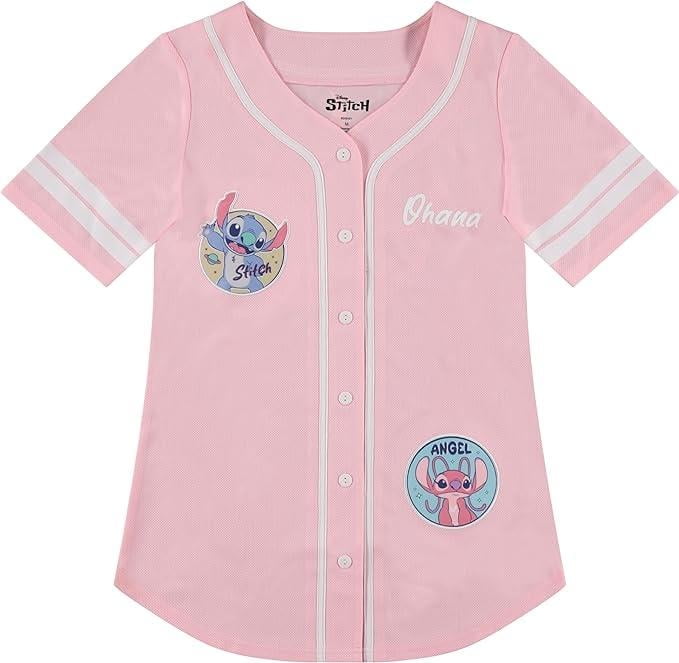 Disney Women's Lilo and Stitch Baseball Jersey, Graphic Print Stitch ...