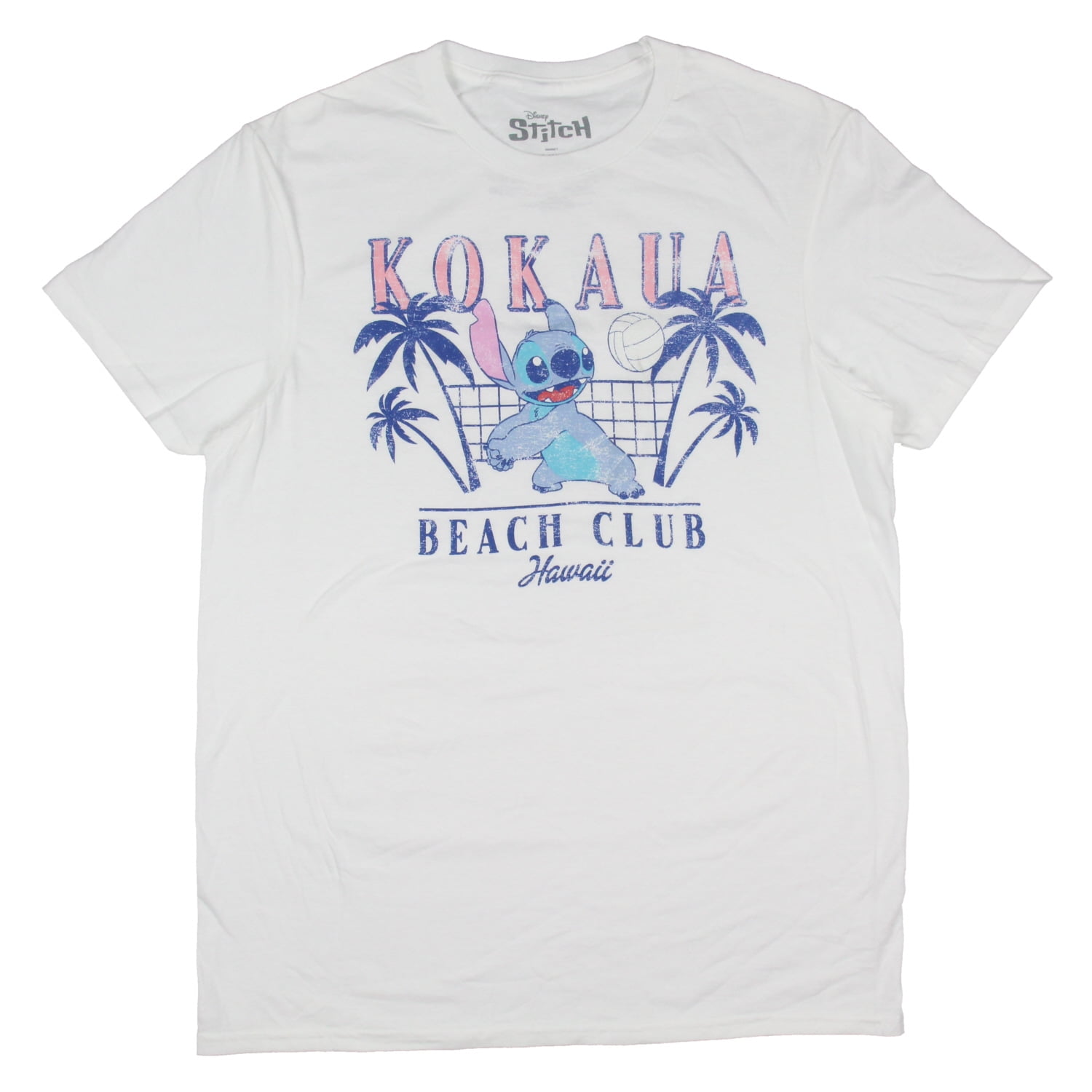 Disney Women's Lilo and Stitch Kokaua Beach Club Hawaii Stitch Volleyball Junior's Crewneck ...