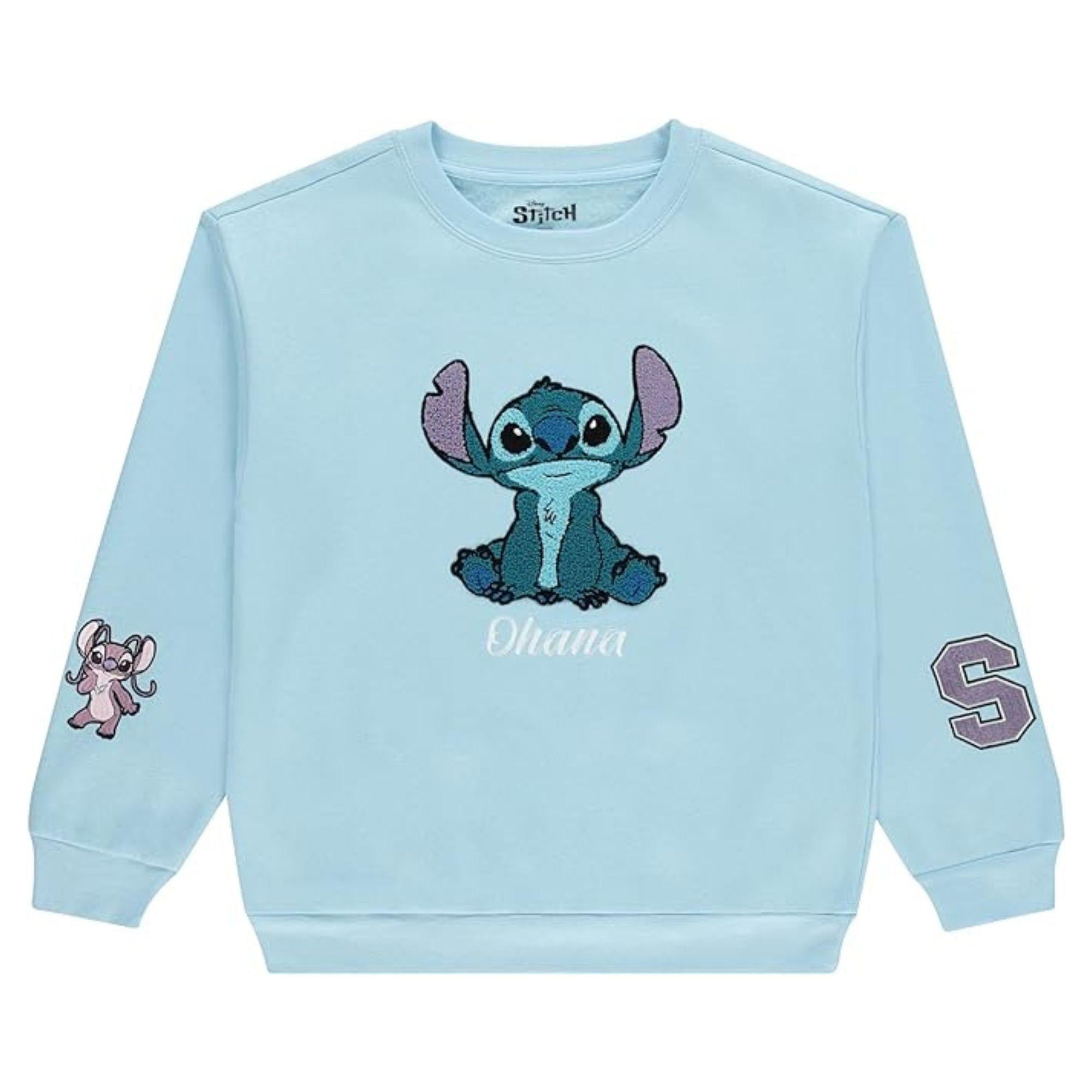 Disney Women's Lilo and Stitch Sweatshirt, Cartoon Patch Embroidered ...