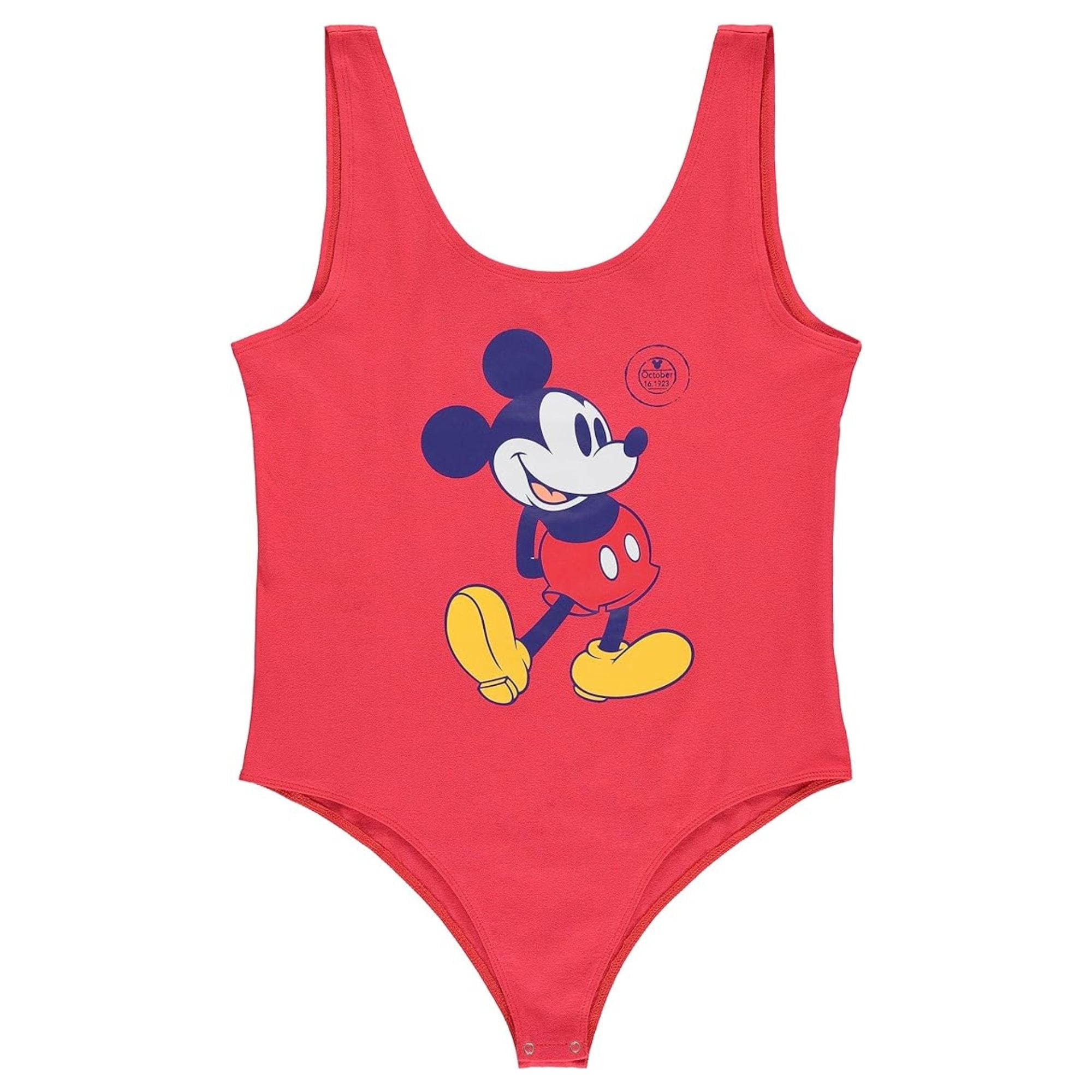 Disney Women's Mickey Mouse Bodysuit, Racer Back Tank Top Mickey Mouse ...