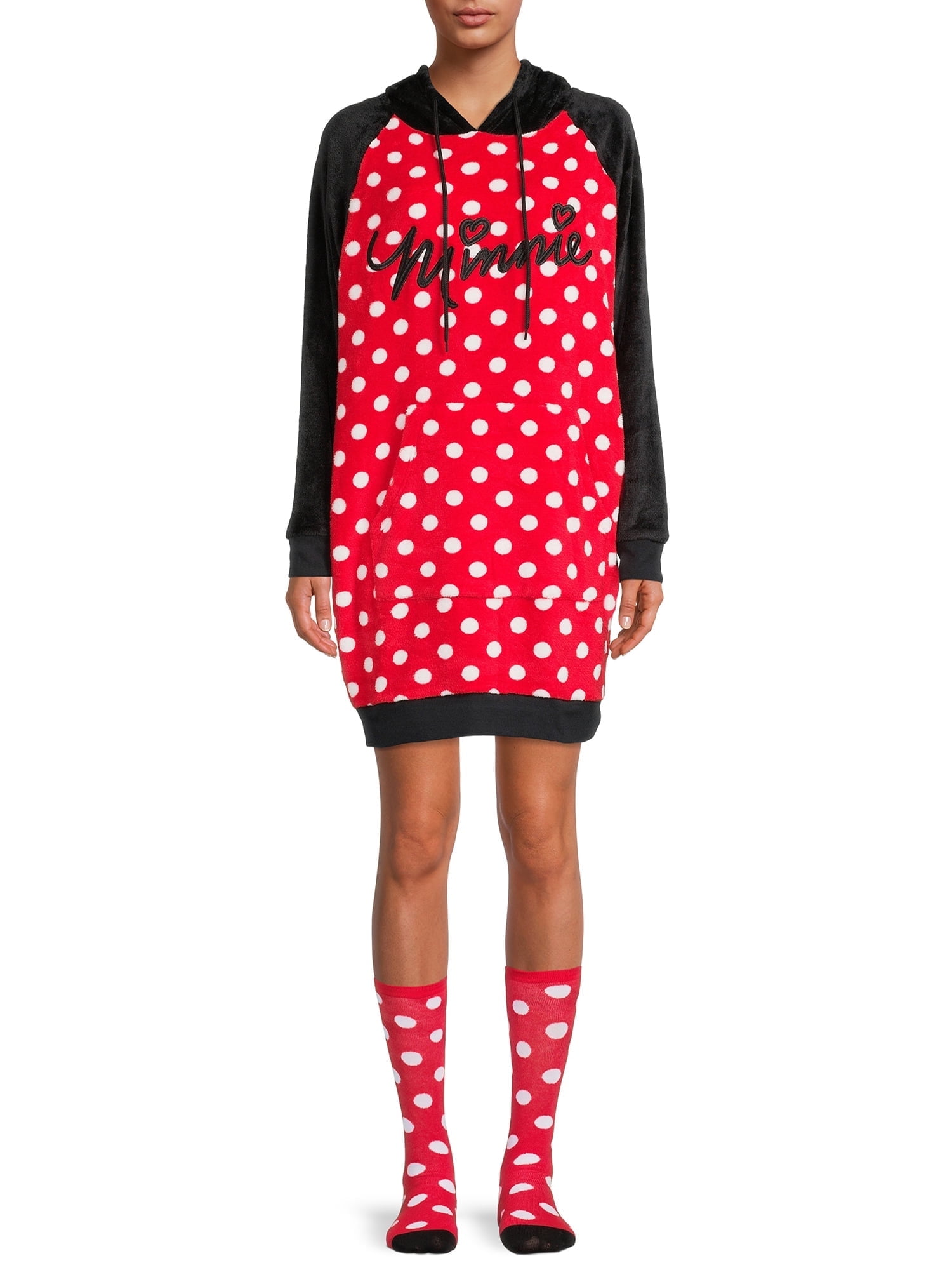 Disney Women's Minnie Mouse Sleep Lounger with Socks - Minnie -Dot ...