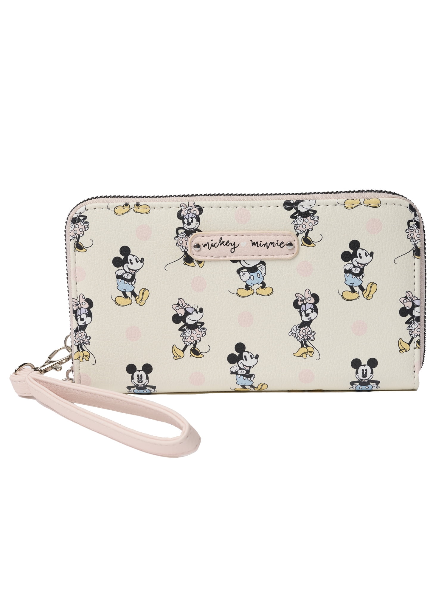 Disney Women's Mickey Minnie Mouse Zip Wallet All-Over Print Pastel ...
