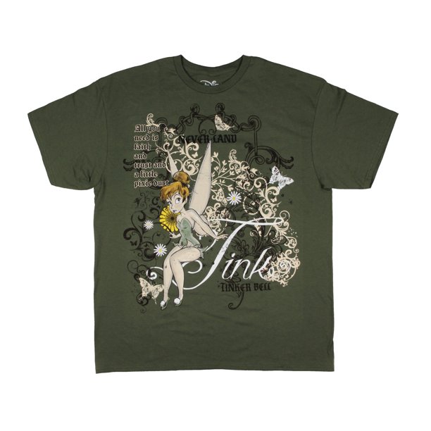 Disney Women's Oversized Tinkerbell Faith Trust And Pixie Dust Distressed T-Shirt - Walmart ...