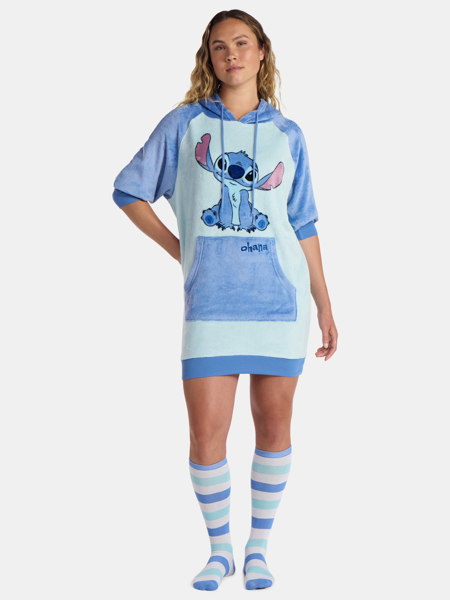 Disney Women’s Stitch Sleep Hoodie Lounger with Socks, 2-Piece, Sizes ...