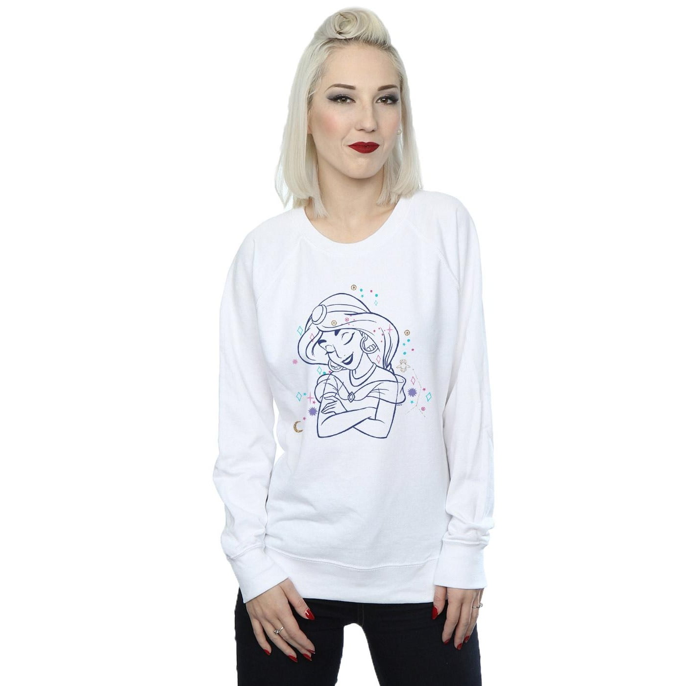 Disney Womens Aladdin Princess Jasmine Constellation Sweatshirt ...