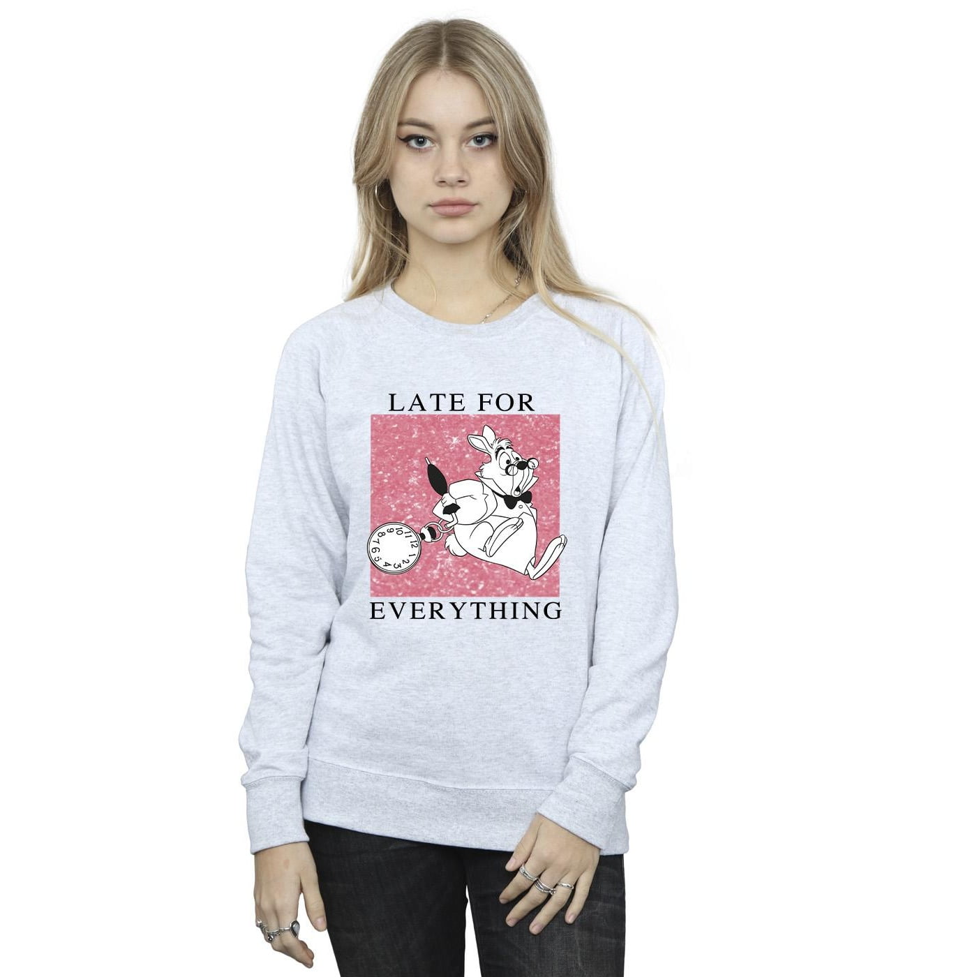 Disney Womens Alice In Wonderland White Rabbit Sweatshirt - Walmart.com