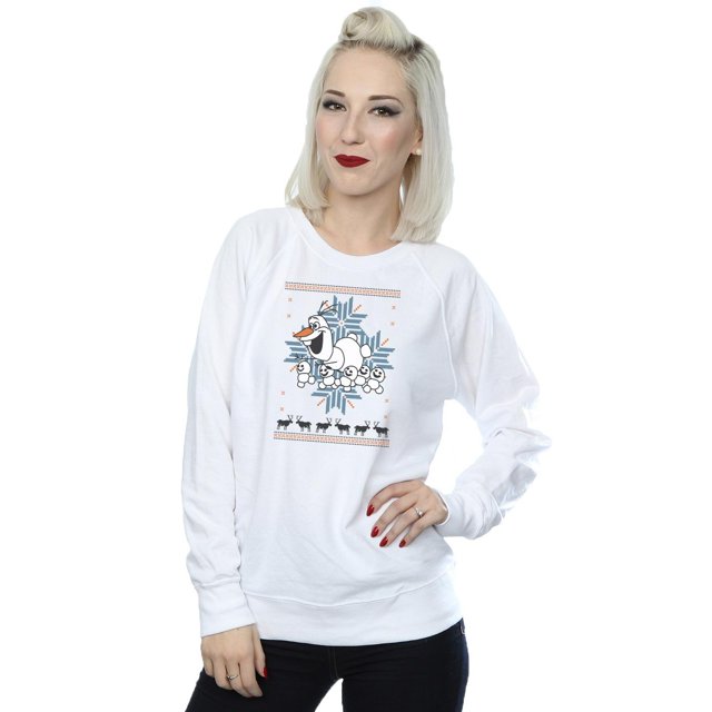 Disney Womens Frozen Christmas Olaf And Snowmen Sweatshirt