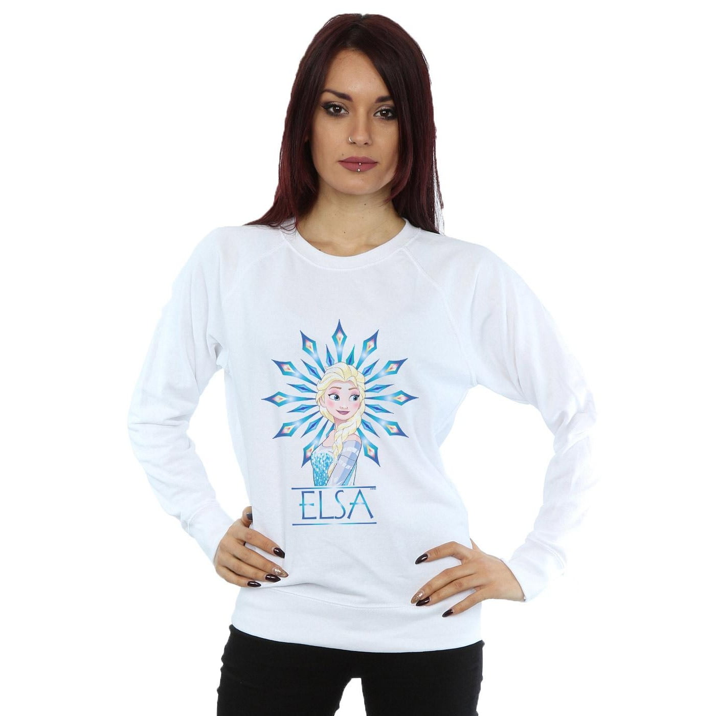 Disney Womens Frozen Elsa Snowflake Sweatshirt - Walmart.com
