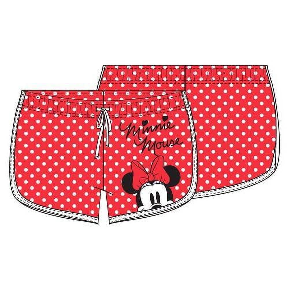 Disney Womens (Jrs) Red Polka Dot Minnie Mouse Athletic Fit Knit Shorts ...