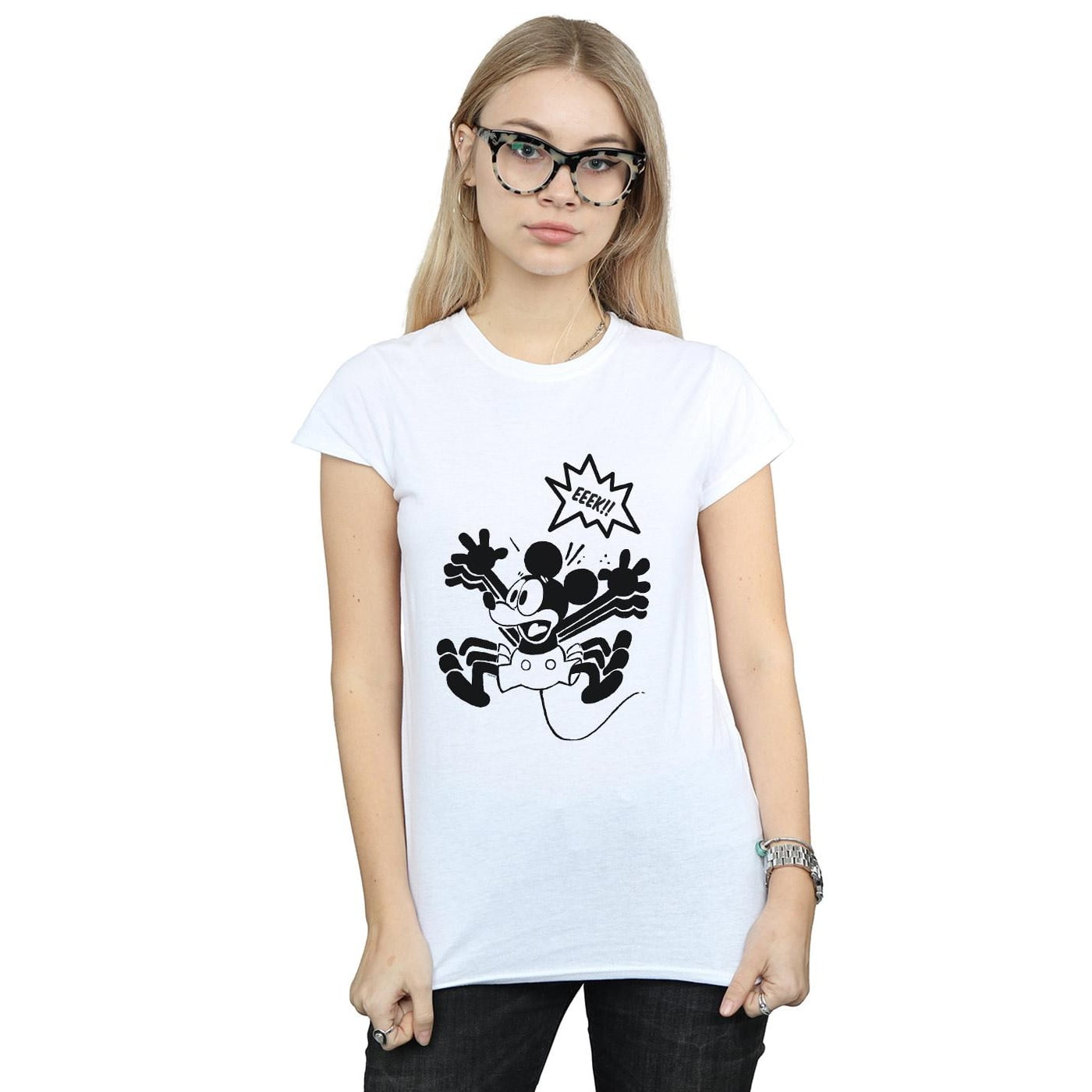 Disney Womens Mickey Mouse EEEEEK! Cotton T-Shirt - Walmart.com