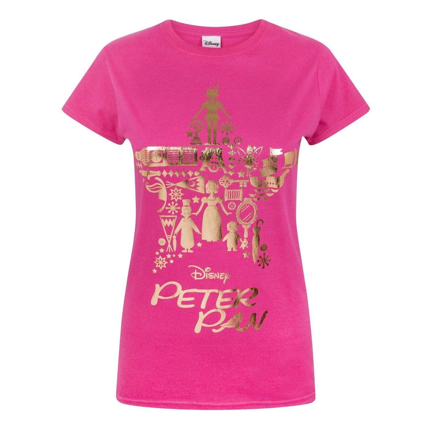 Disney Womens Peter Pan Gold Foil T-Shirt - Walmart.com