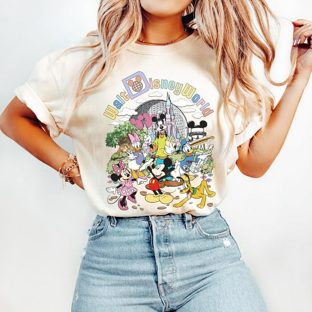 Disney World Shirt, Mickey And Friends Shirt, Retro Disney Tee,Forest Green Color,Size 3XL ...