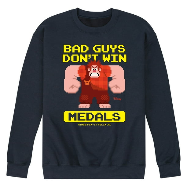 Disney Wreck It Ralph - Bad Guys Don’t Win Medals - Men's Crew Neck ...