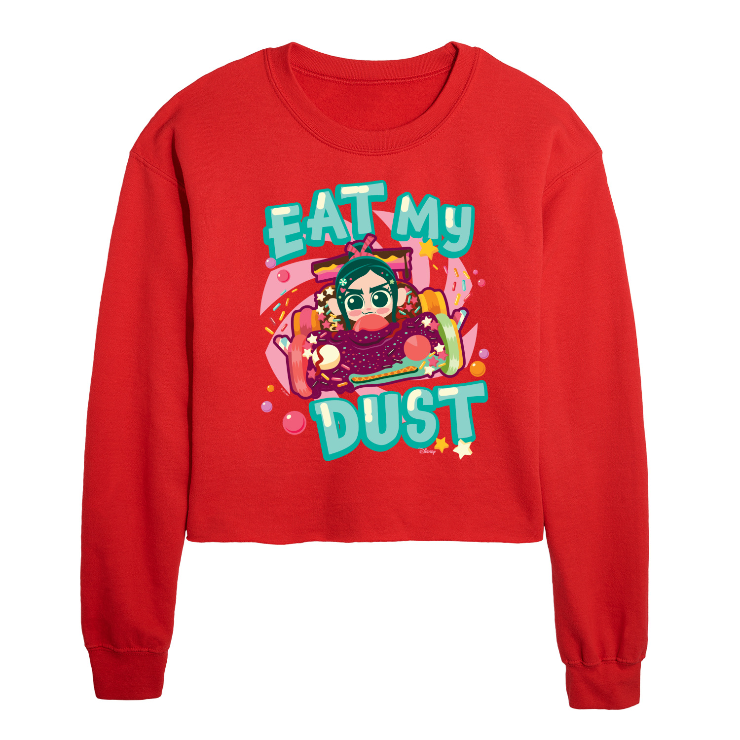 Disney Wreck It Ralph - Eat My Dust Vanelloppe - Juniors Cropped Crew ...