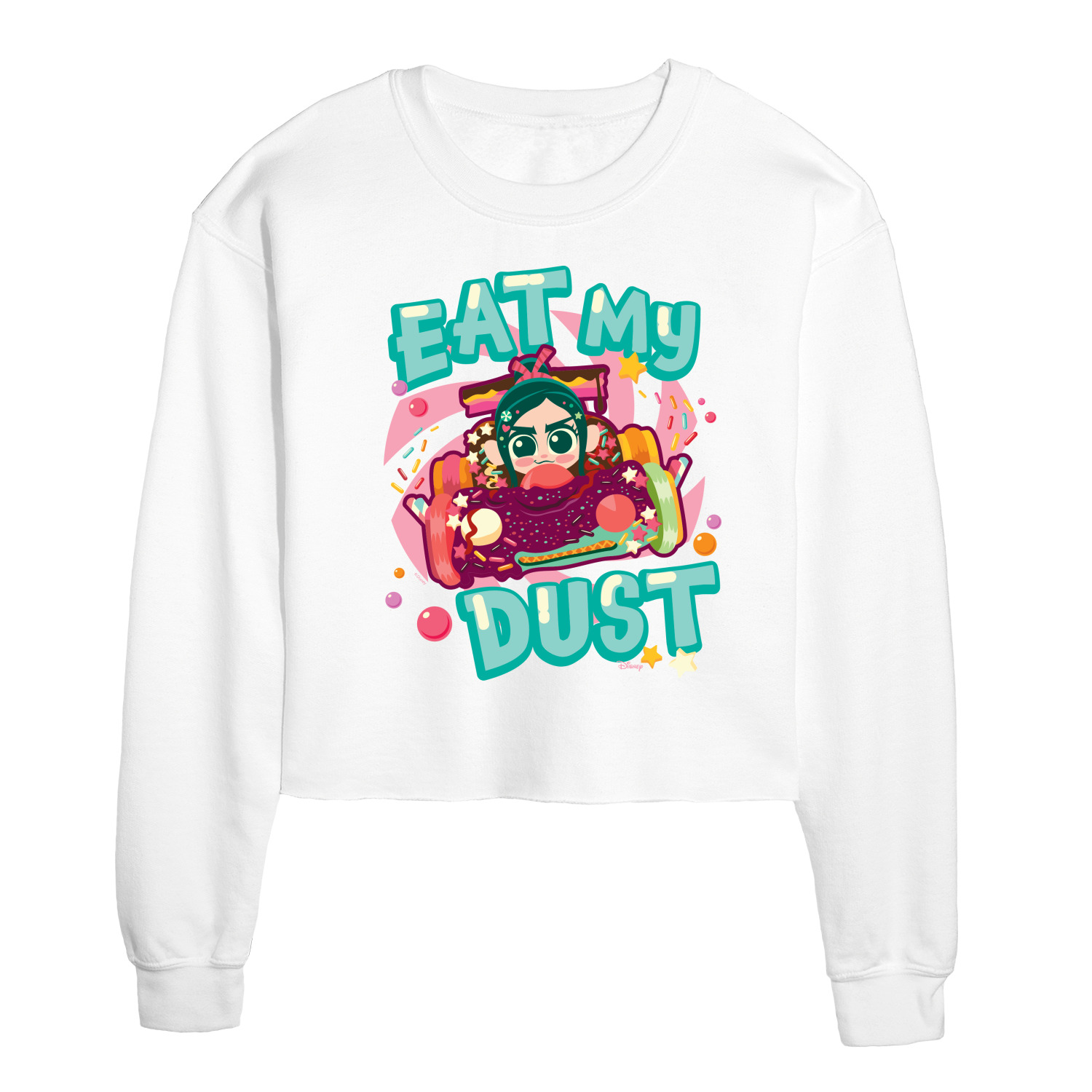Disney Wreck It Ralph - Eat My Dust Vanelloppe - Juniors Cropped Crew ...