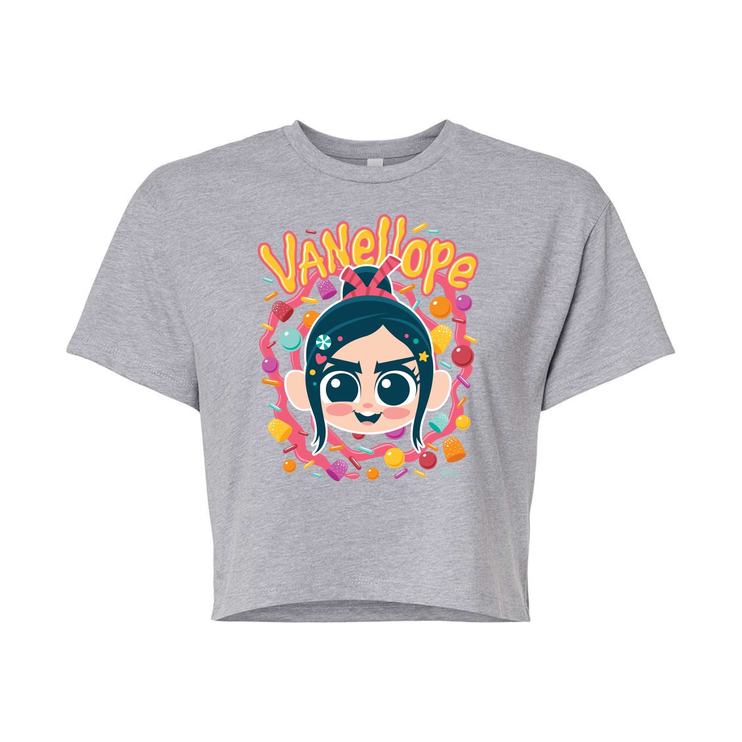 Disney Wreck It Ralph - Vanellope & Candy - Juniors Cropped Cotton ...