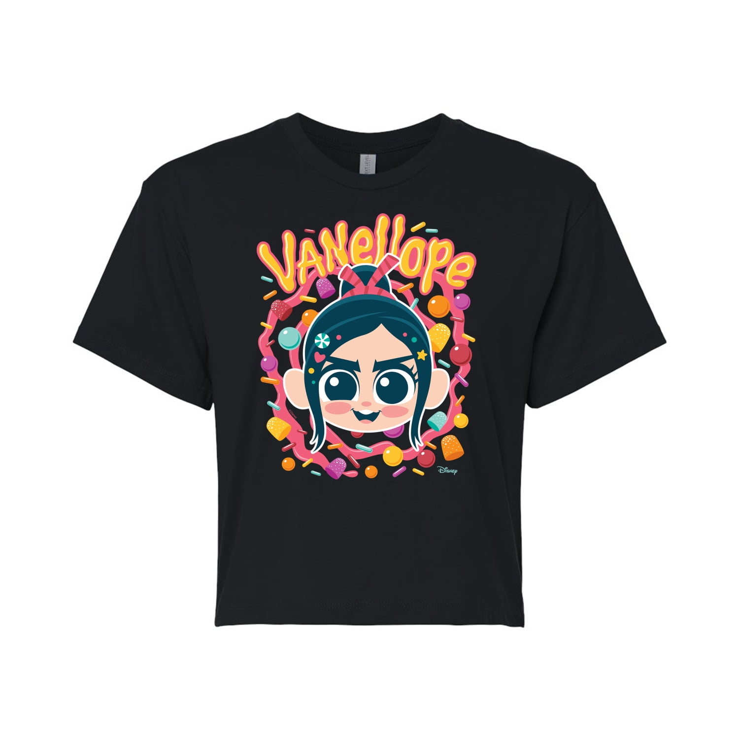 Disney Wreck It Ralph - Vanellope & Candy - Juniors Cropped Cotton ...