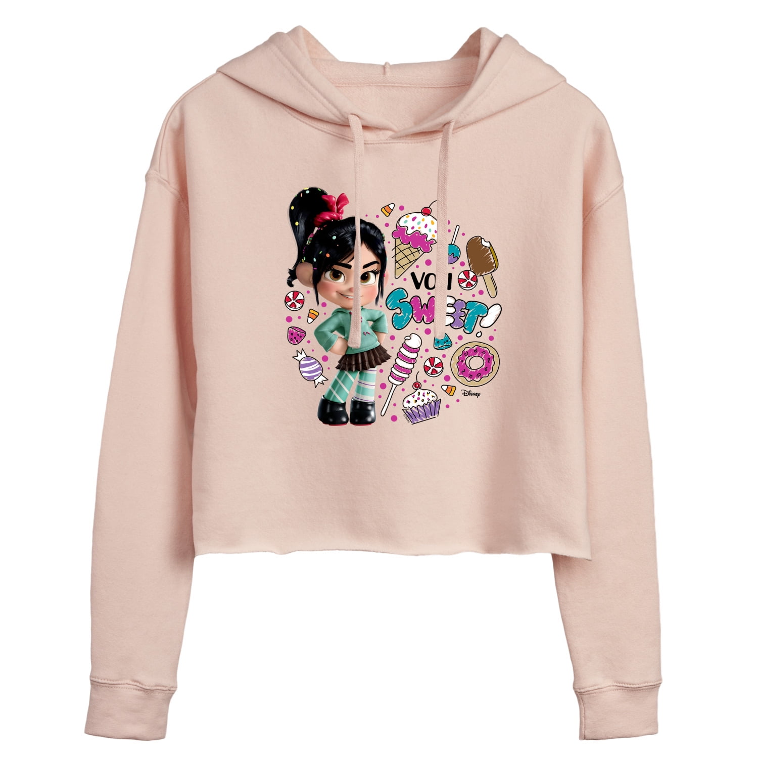 Disney Wreck It Ralph - Von Sweet & Candy - Juniors Cropped Pullover ...