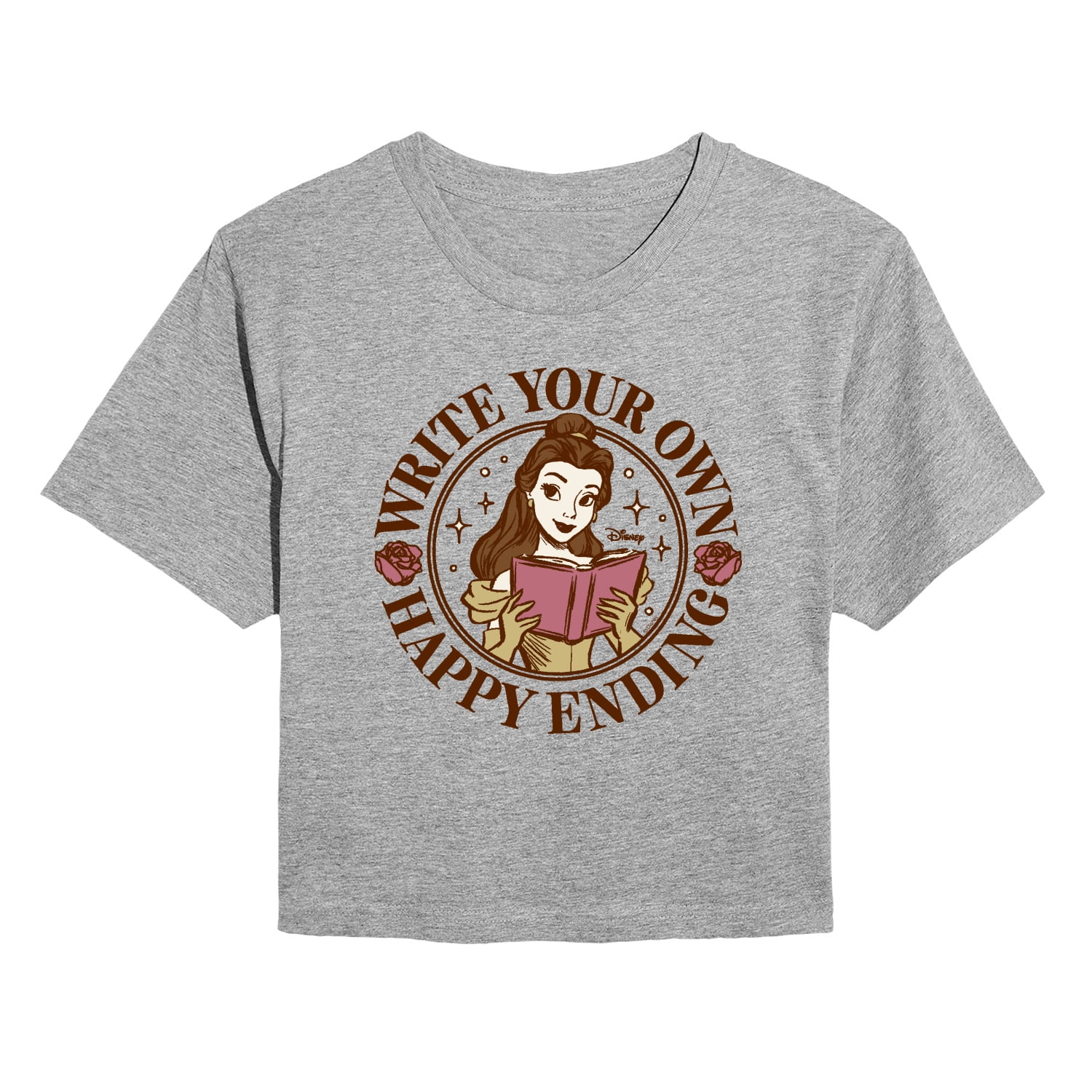 Disney - Write Your Own Ending Belle - Juniors Cropped Graphic T-Shirt ...