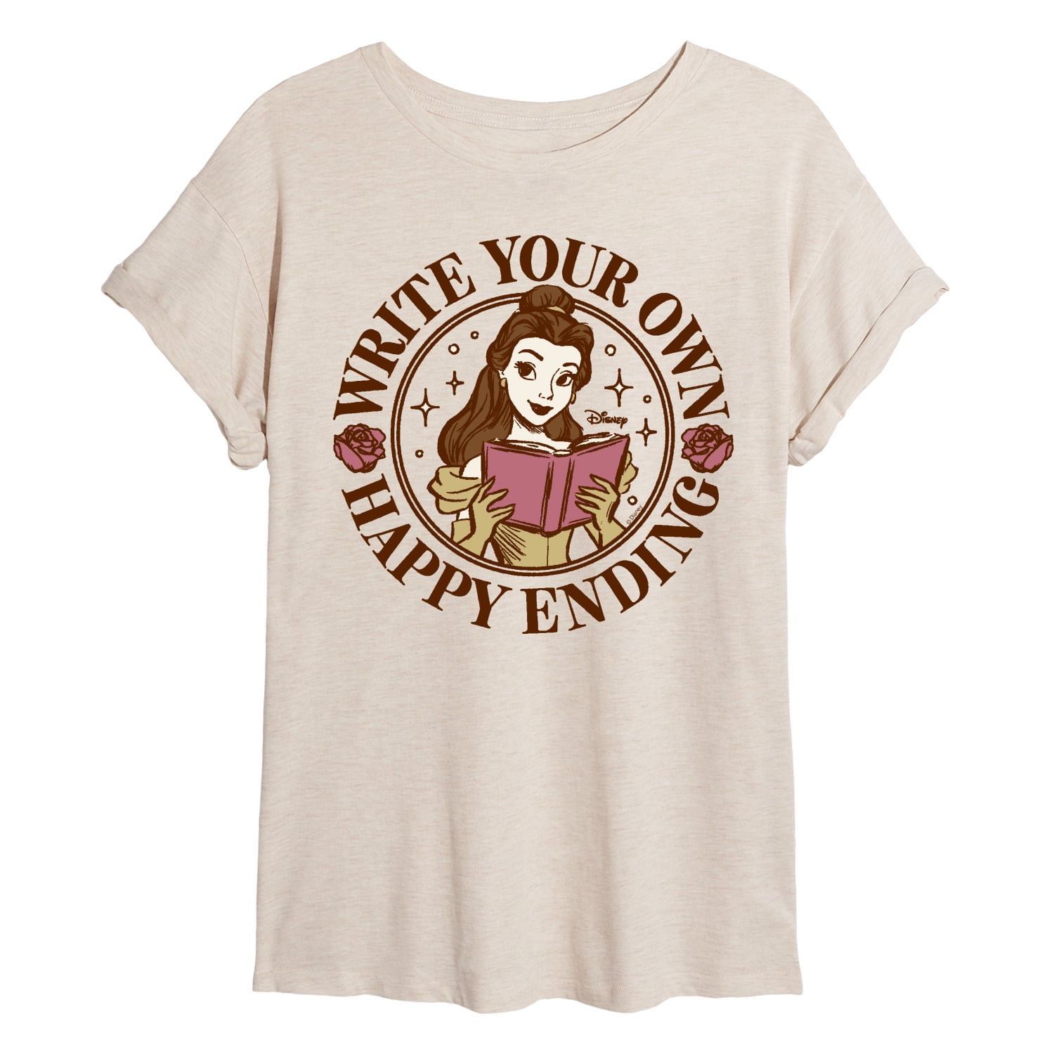 Disney - Write Your Own Ending Belle - Juniors Oversized Graphic T ...