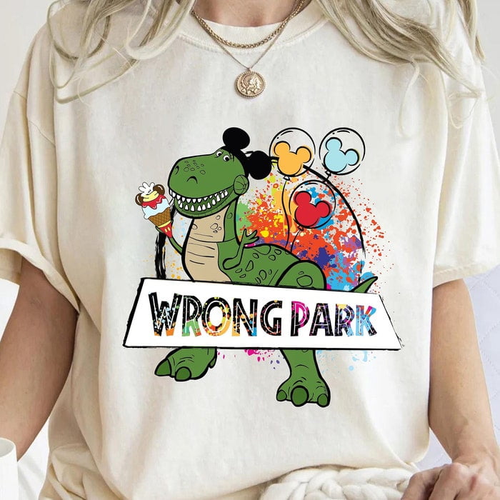 Disney Wrong Park Shirt, Toy Story Rex Dinosaur T-shirt, Retro Toy ...