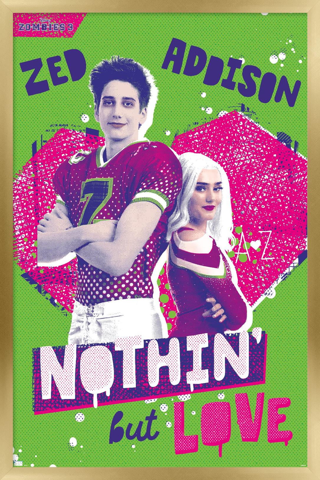 Disney Zombies 3 - Zed and Addison Wall Poster, 22.375" x 34" Framed ...