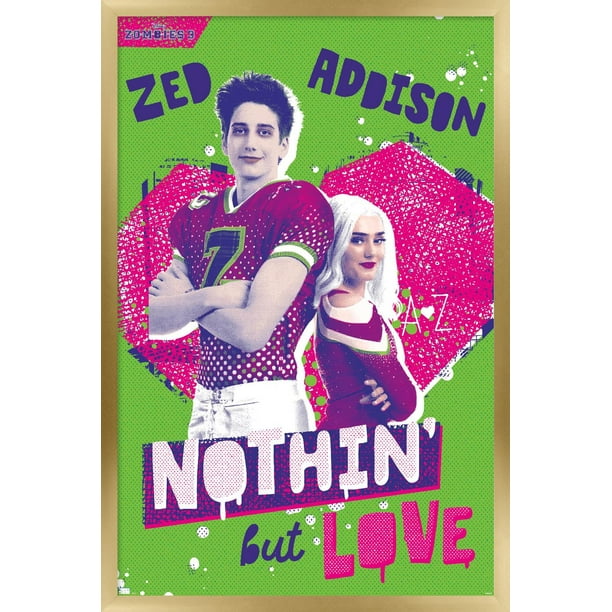 Disney Zombies 3 - Zed and Addison Wall Poster, 22.375" x 34" Framed ...