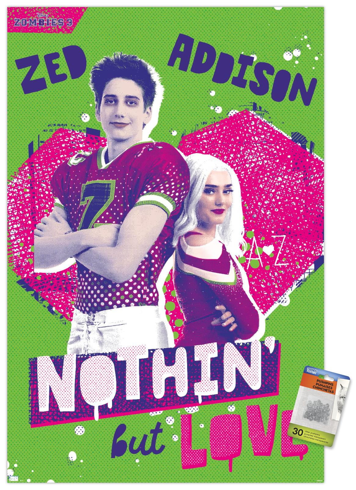 Disney Zombies 3 - Zed and Addison Wall Poster with Pushpins, 22.375" x ...